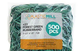 Forest Green Elastic Bands | Rubber Bands - Size 33