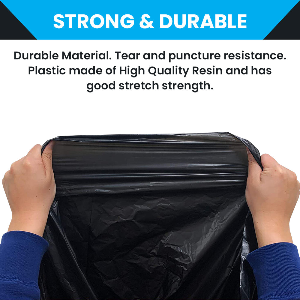 24x32 Small Black Plastic Trash/Rubbish Bags - 12-16 Gallon